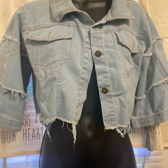 not sure | Jackets & Coats | New Cute Jeans Half Jacket Size Small ...